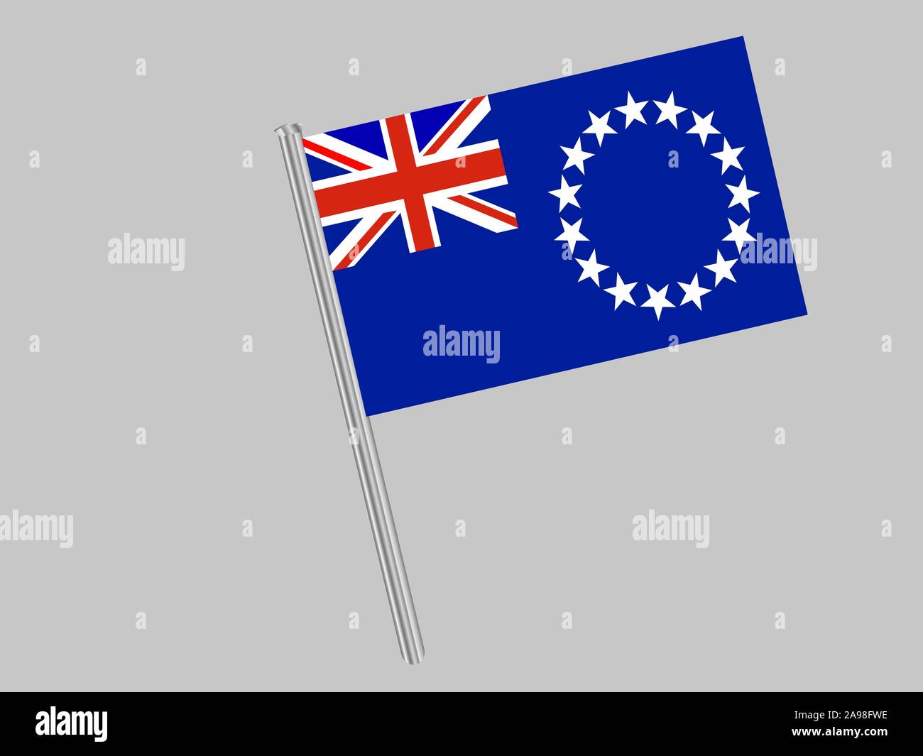 National flag of Cook Islands . original colors and proportion. Simply ...
