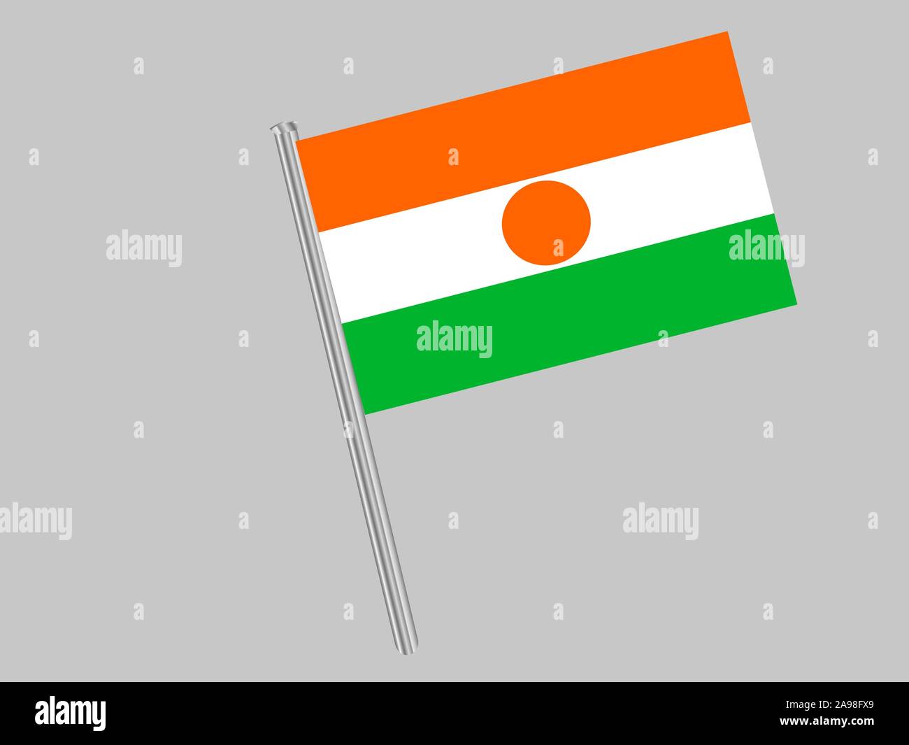 National flag of Republic of the Niger. original colors and proportion ...
