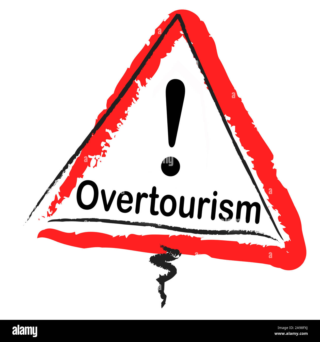 Overtourism - sign against white background Stock Photo - Alamy