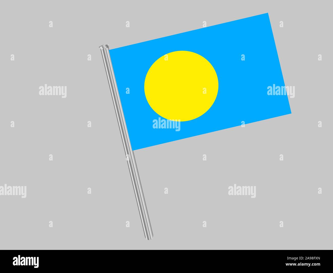 Beautiful national flag of Republic of Palau. original colors and ...