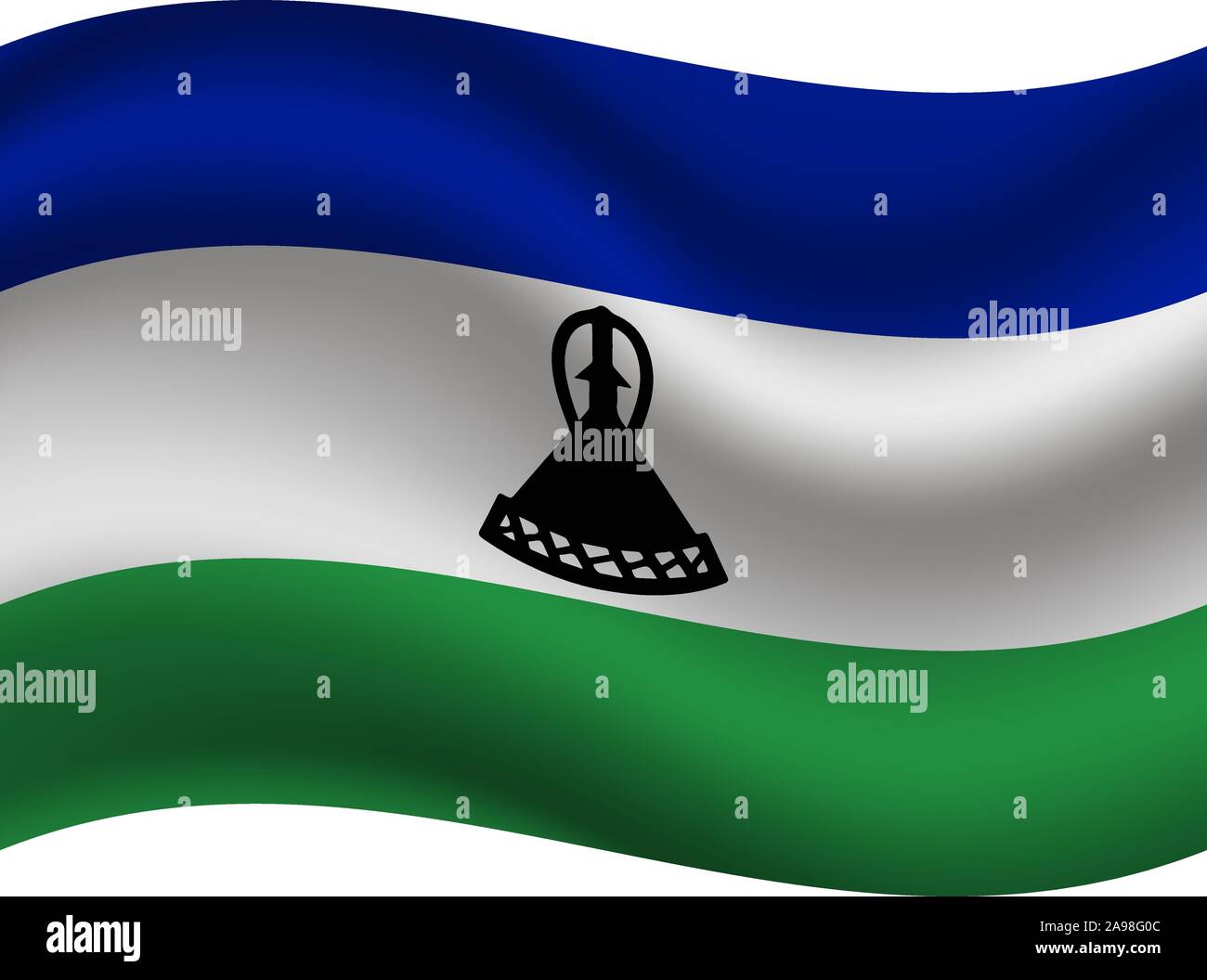 National flag of Kingdom of Lesotho. original colors and proportion ...