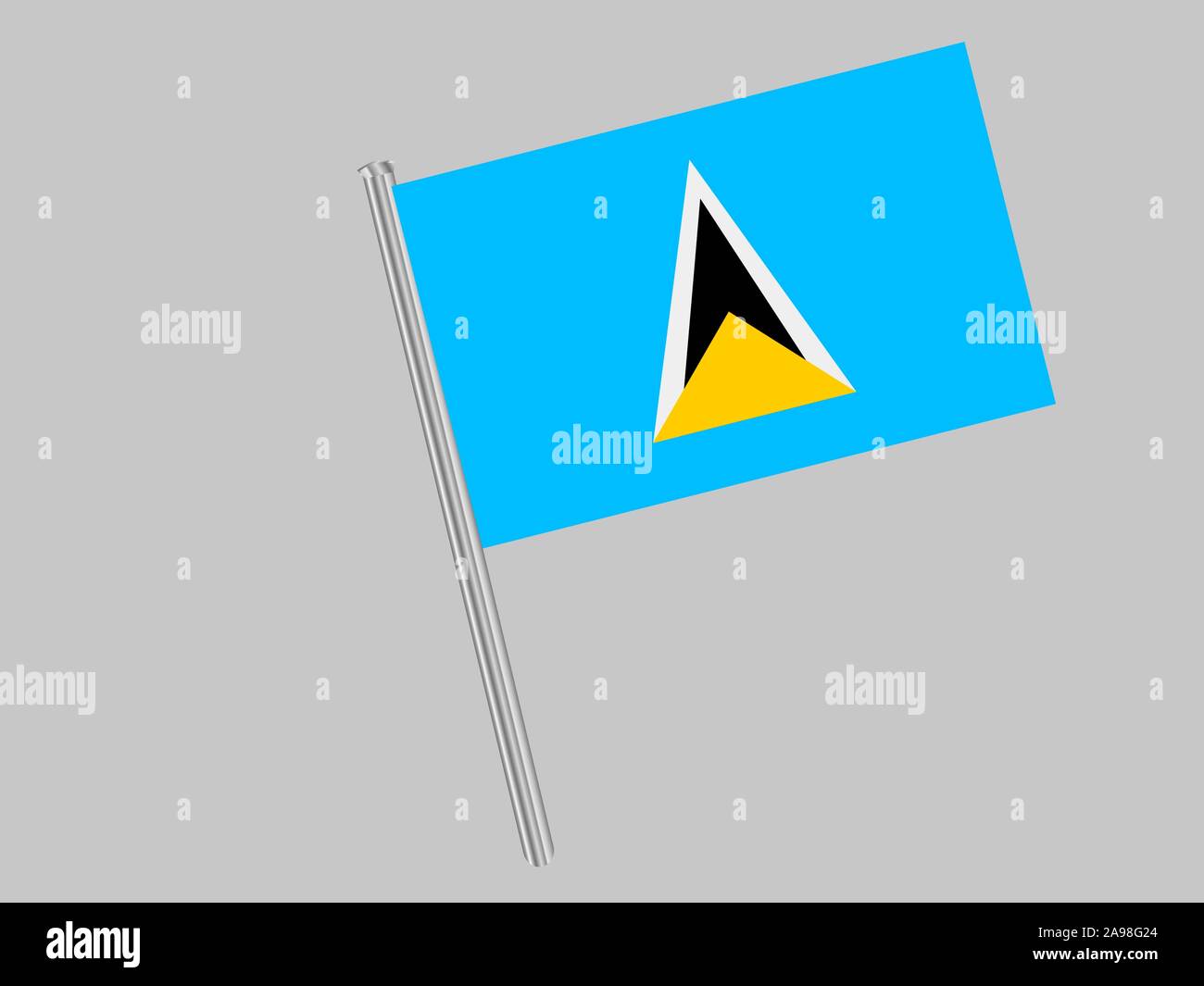 Beautiful national flag of Saint Lucia. original colors and proportion ...