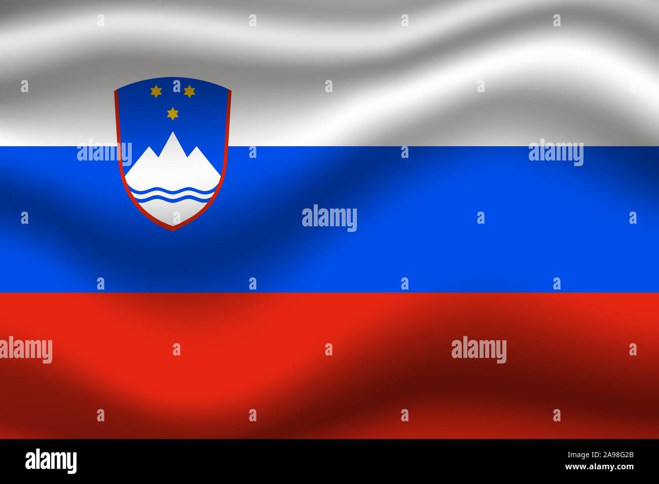 Beautiful national flag of Republic of Slovenia. original colors and ...