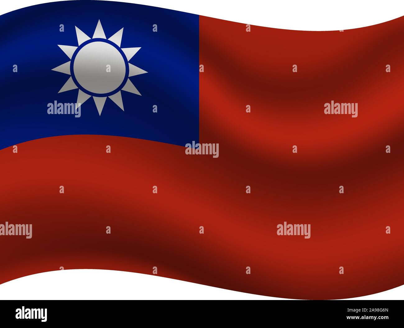 Beautiful national flag of Republic of China, Know as Taiwan original ...