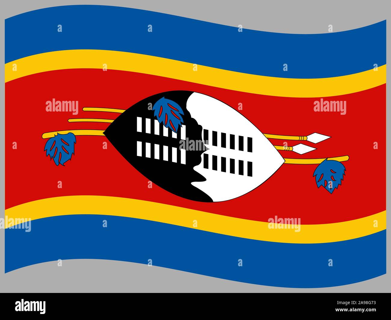 Beautiful national flag of Kingdom of Eswatini, know before as ...