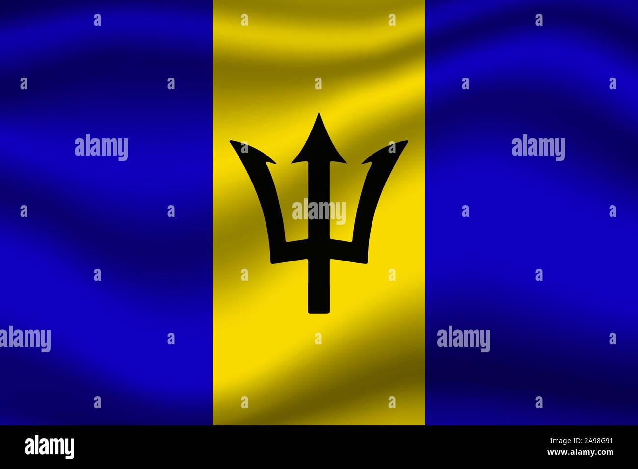 National flag of Barbados . original colors and proportion. Simply ...