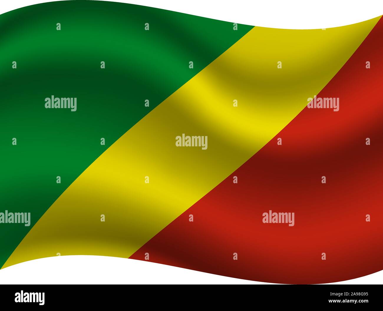 Beautiful national flag of Republic of The Congo. original colors and ...
