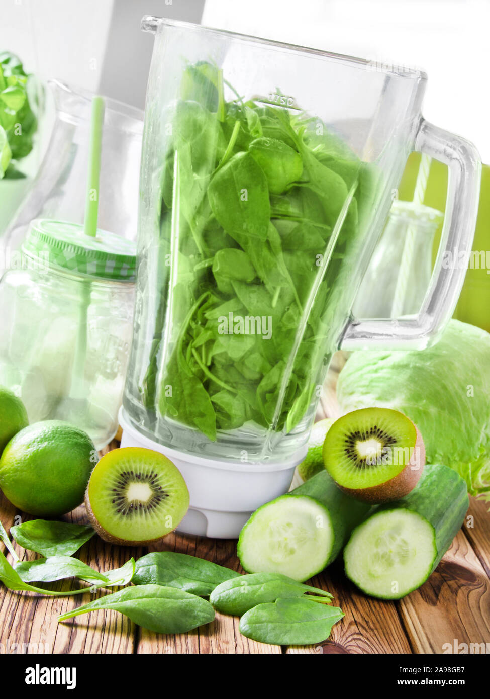 Preparing smoothie fresh fruits vegetables hi-res stock photography and ...