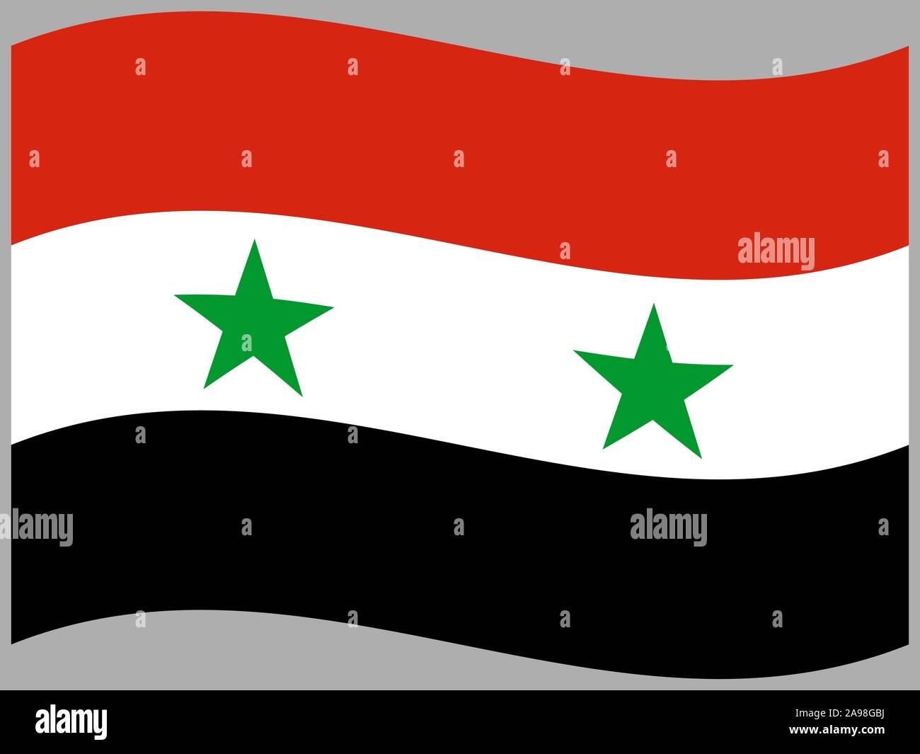 Beautiful national flag of Syrian Arab Republic. original colors and ...