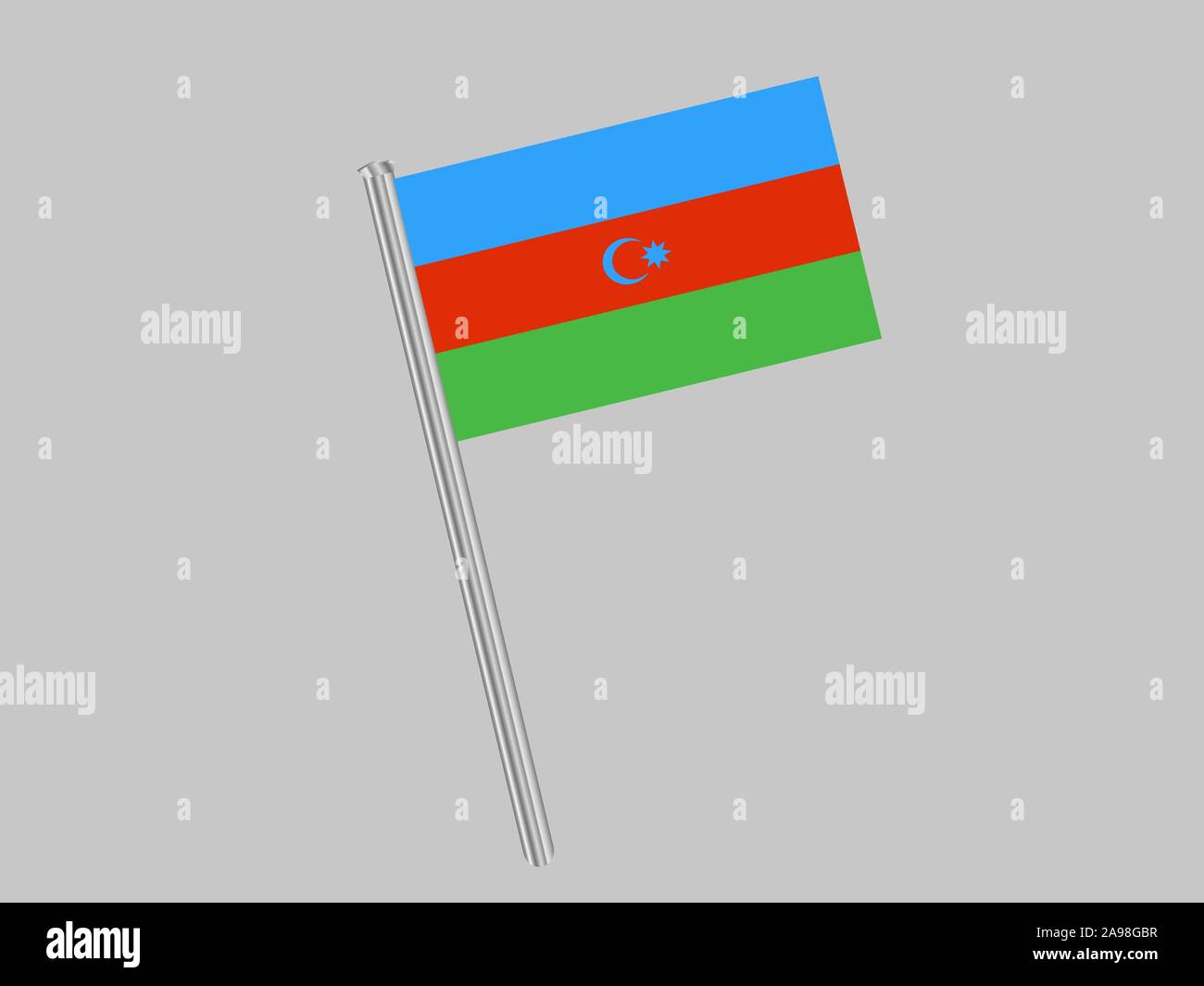 National flag of Republic of Azerbaijan. original colors and proportion ...
