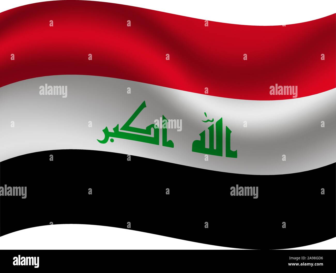 National flag of Republic of Iraq . original colors and proportion ...
