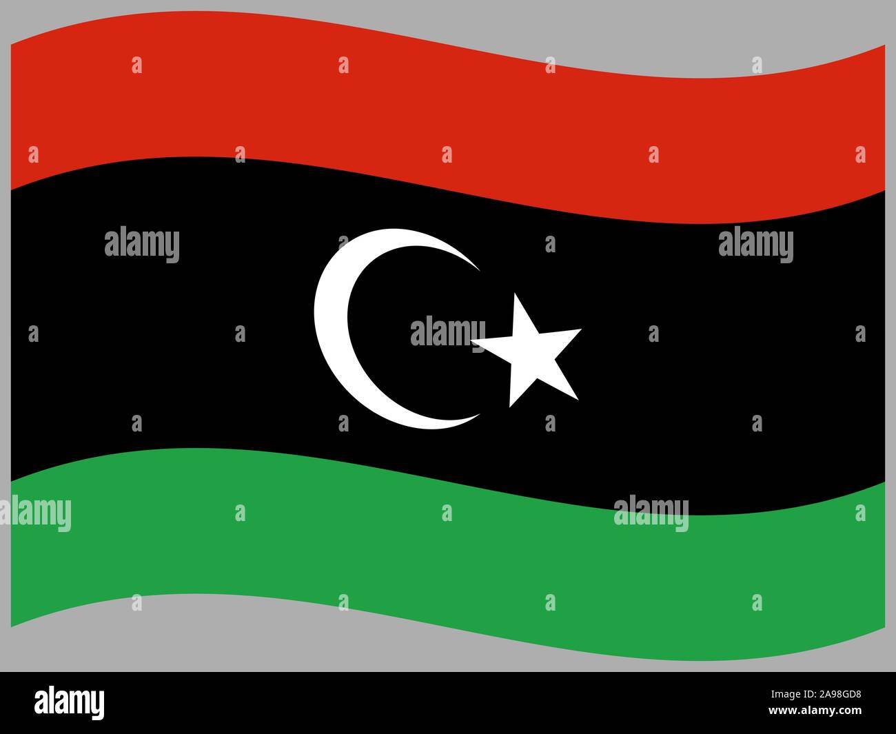 National flag of State of Libya. original colors and proportion. Simply ...