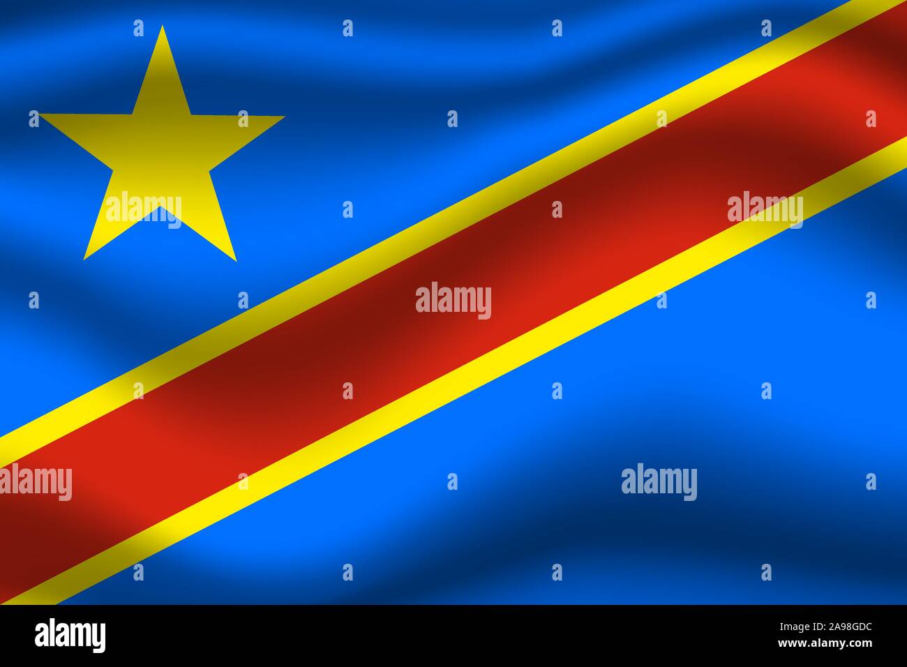 National flag of Democratic Republic of the Congo. original colors and ...