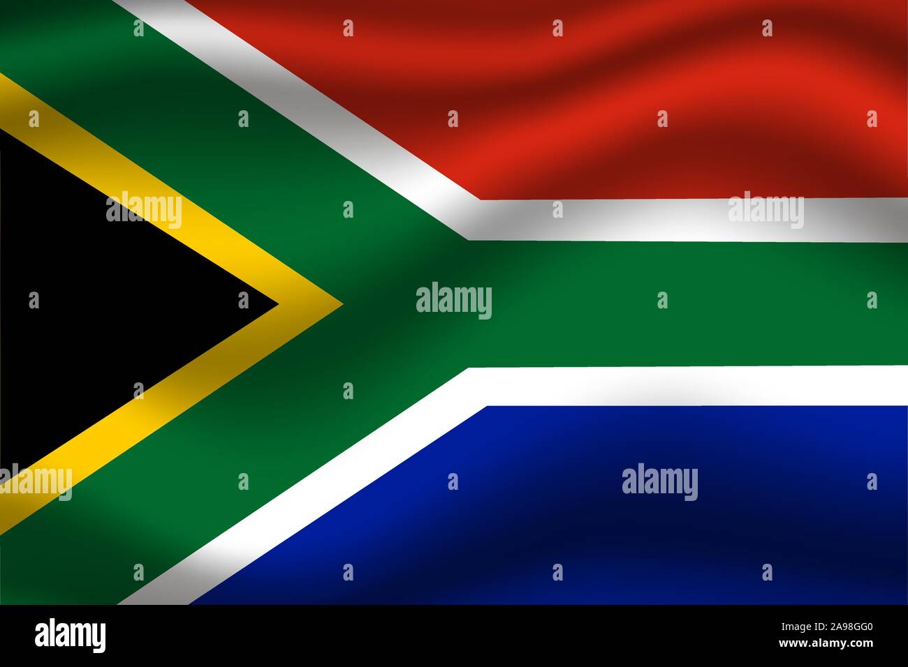 Beautiful national flag of Republic of South Africa. original colors ...