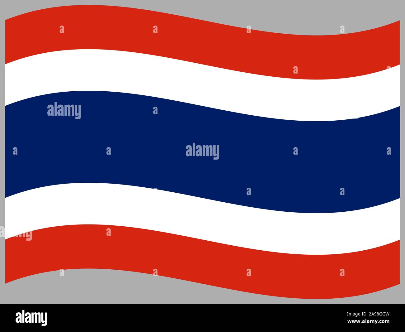Beautiful national flag of Kingdom of Thailand, original colors and ...