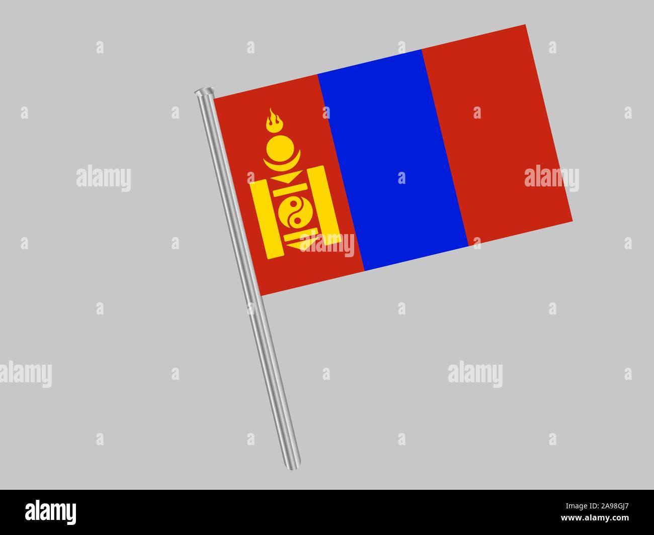 National flag of Mongolia. original colors and proportion. Simply ...