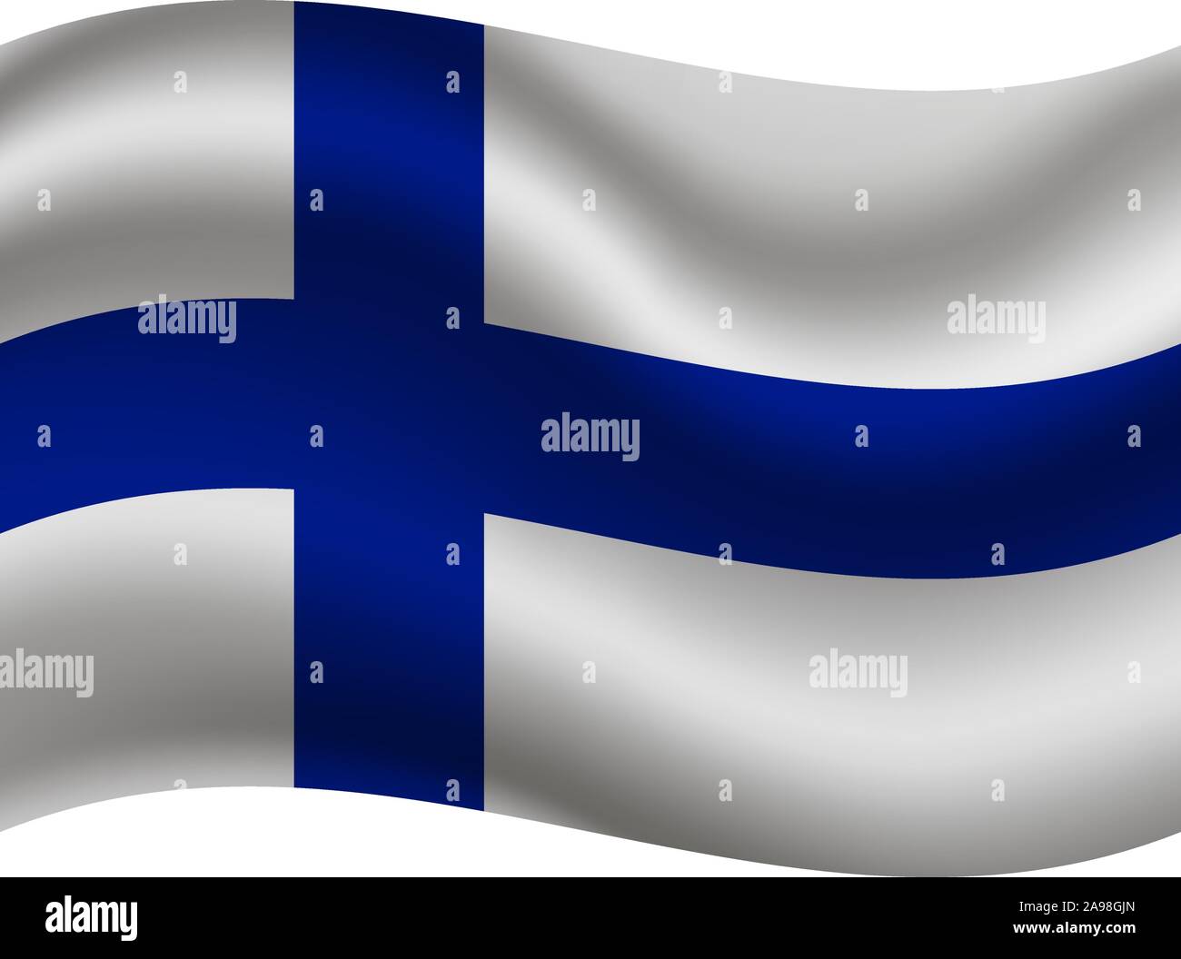 National flag of Republic of Finland. original colors and proportion ...