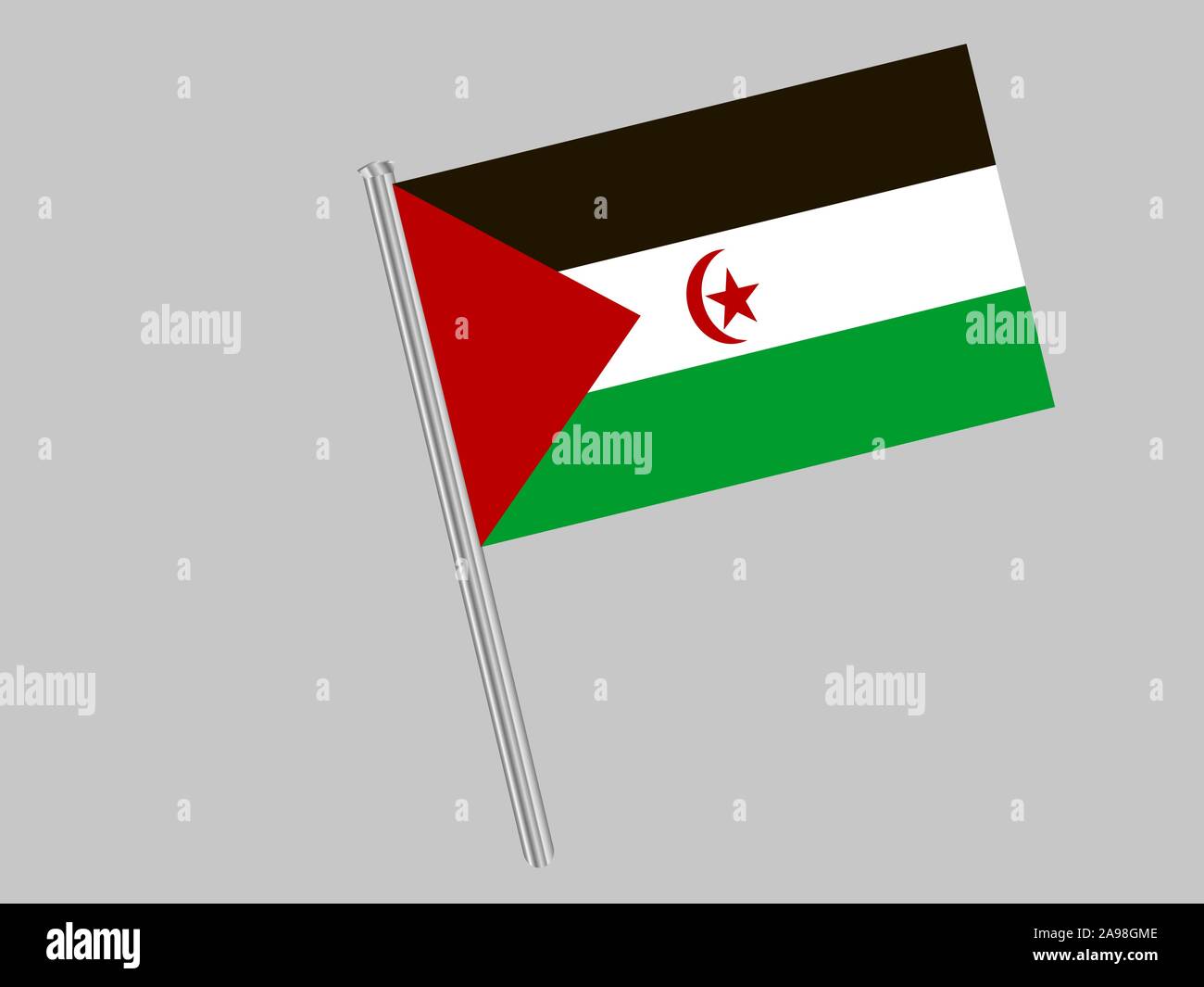 Beautiful national flag of Sahrawi Arab Democratic Republic. Simply ...