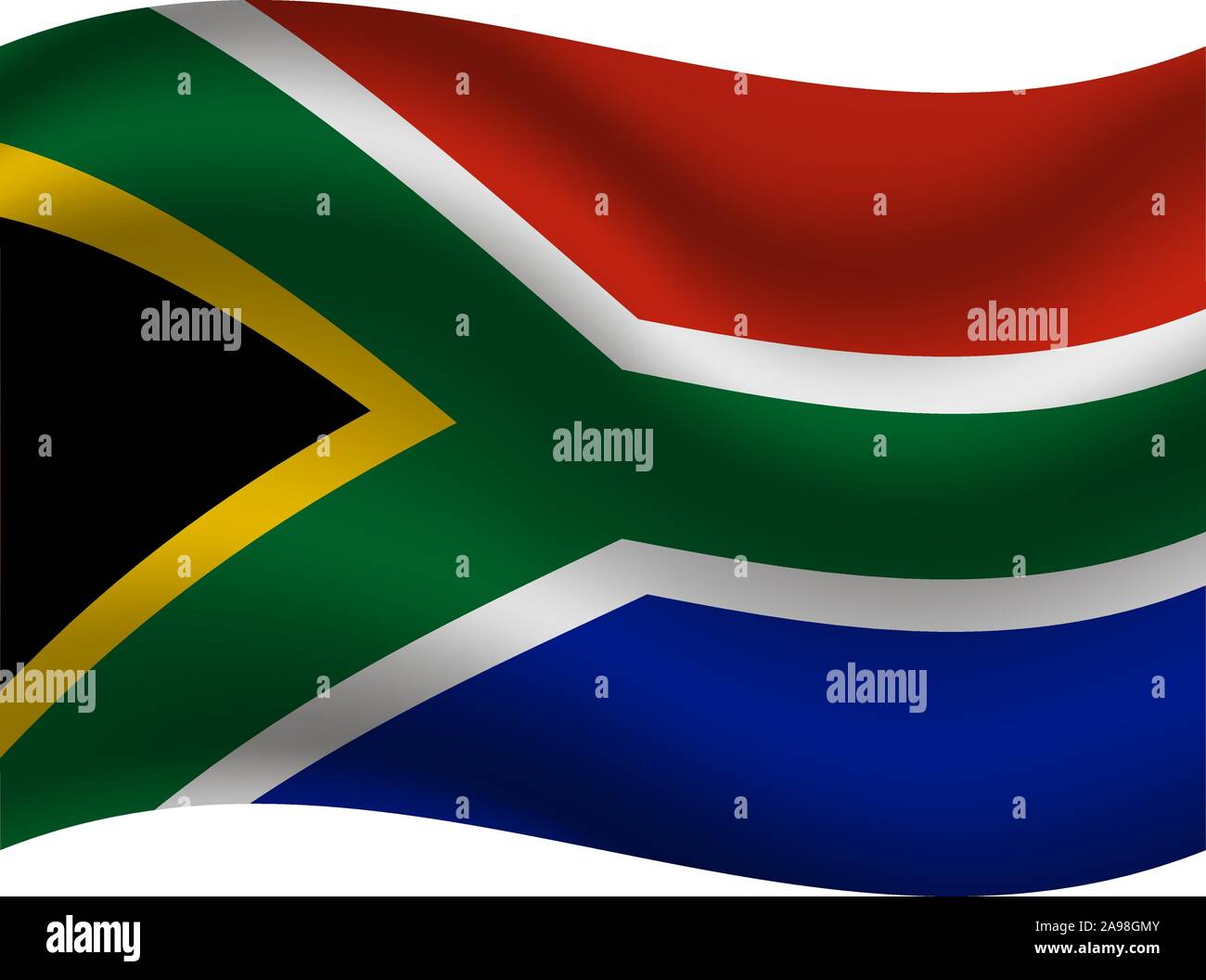 Beautiful national flag of Republic of South Africa. original colors ...