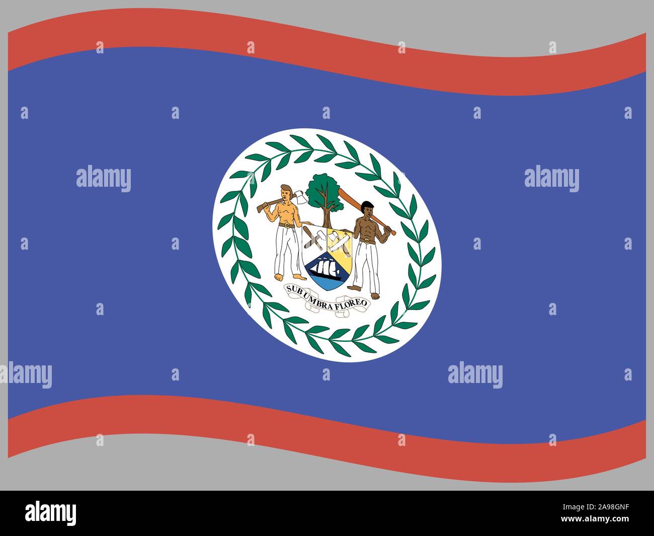 National flag of Belize . original colors and proportion. Simply vector ...
