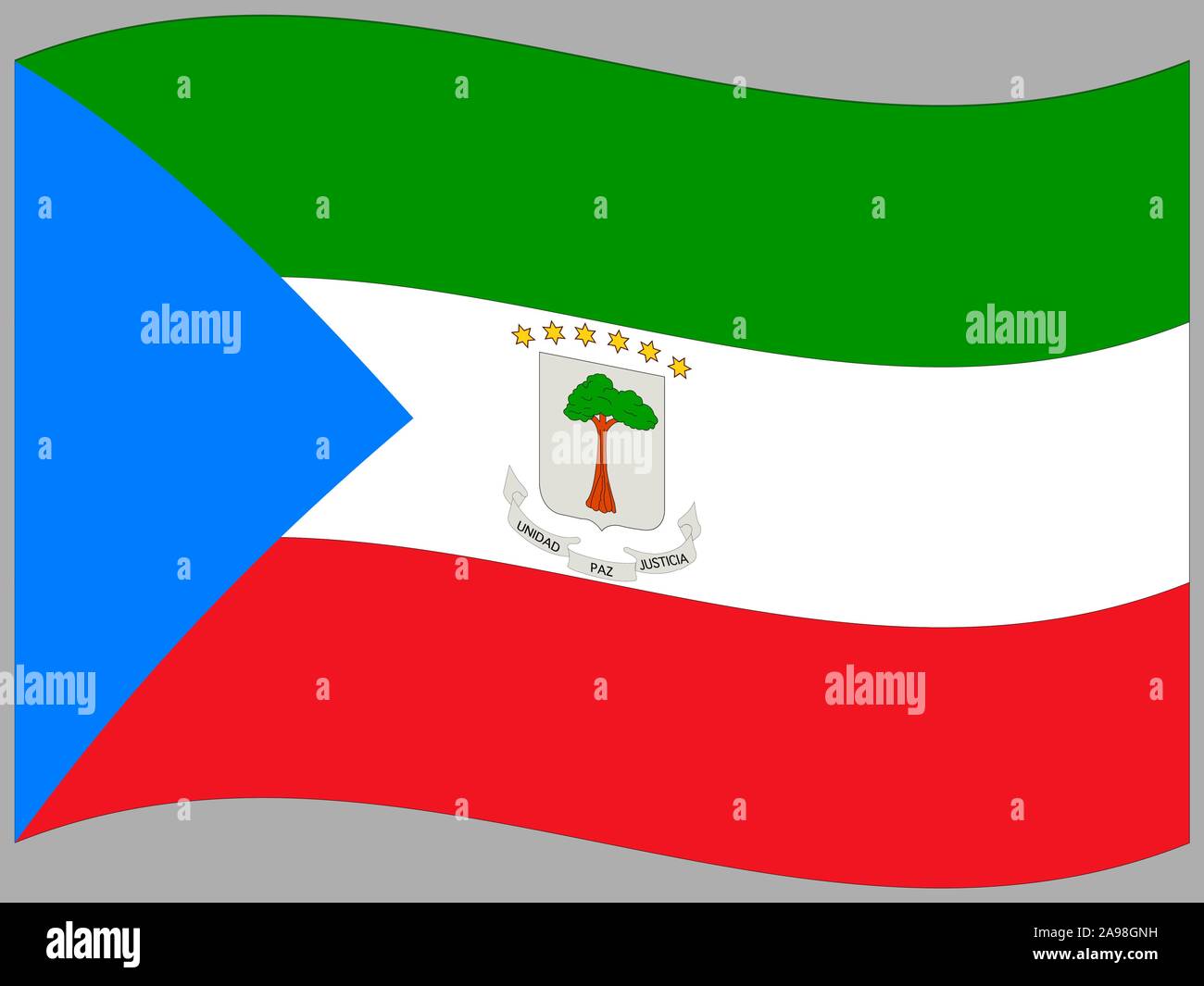 National flag of Republic of Equatorial Guinea. original colors and ...