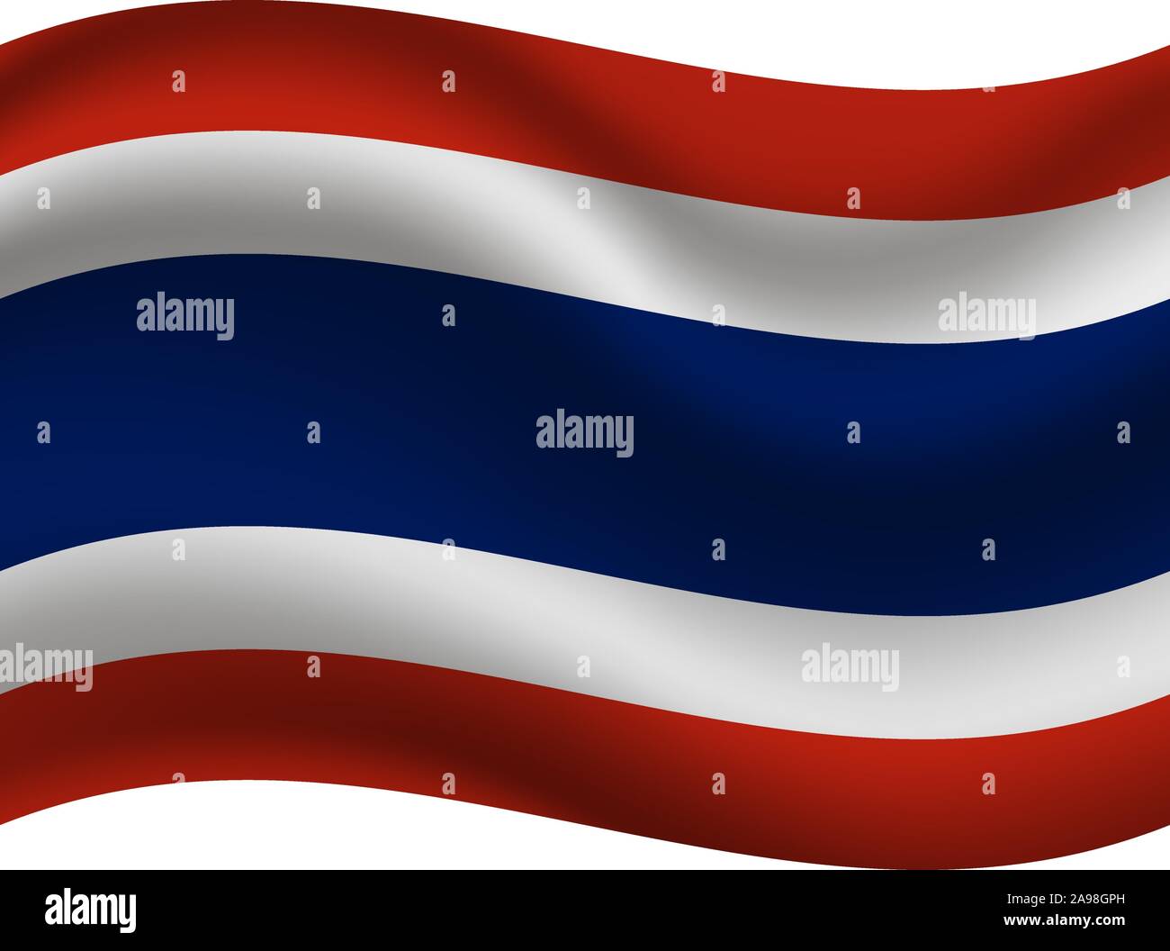 Beautiful national flag of Kingdom of Thailand, original colors and ...