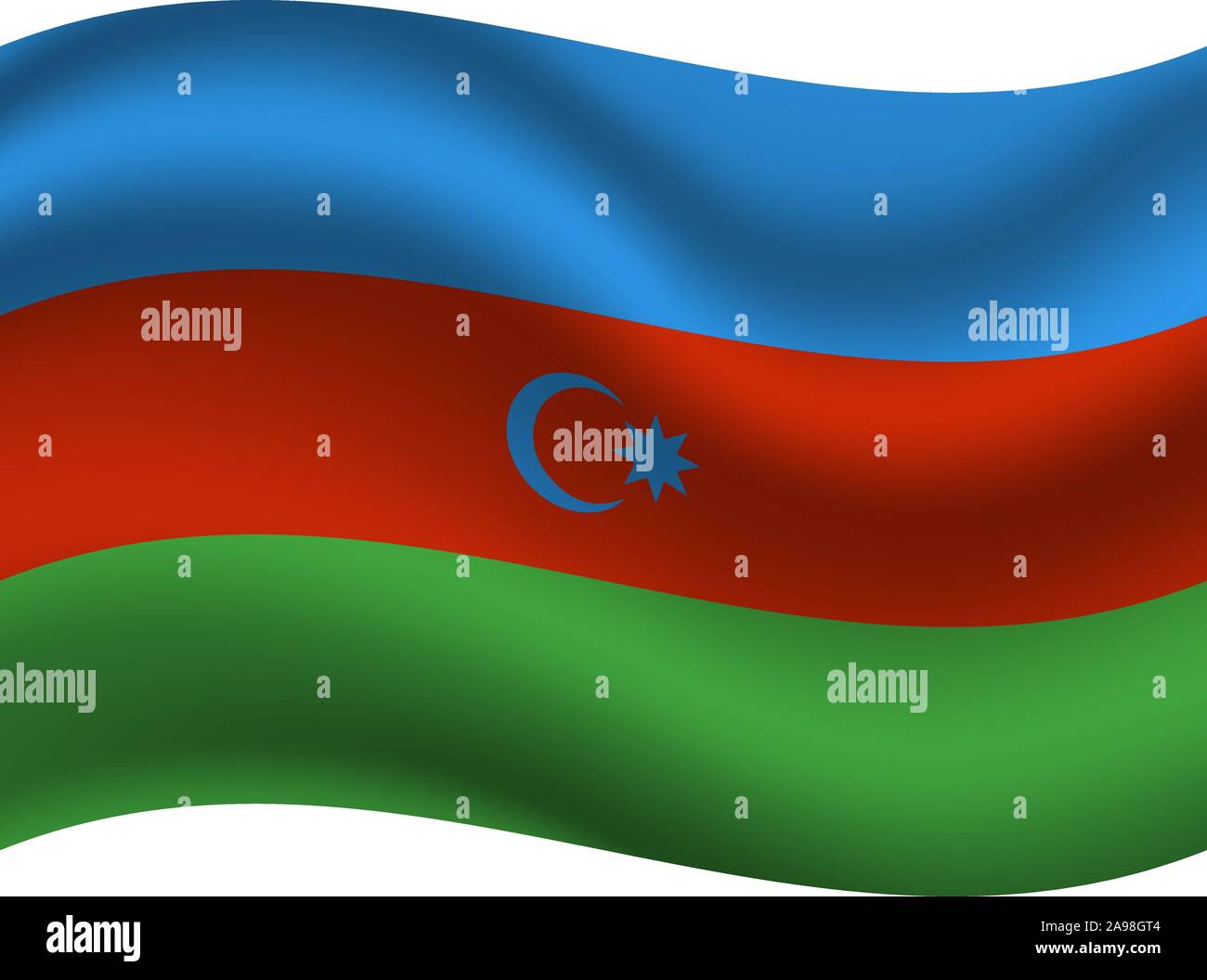 National flag of Republic of Azerbaijan. original colors and proportion ...