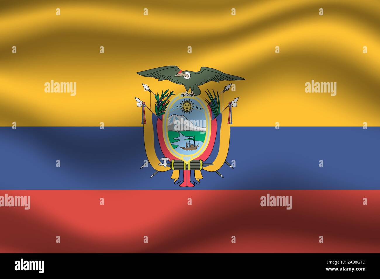 National flag of Republic of Ecuador. original colors and proportion ...