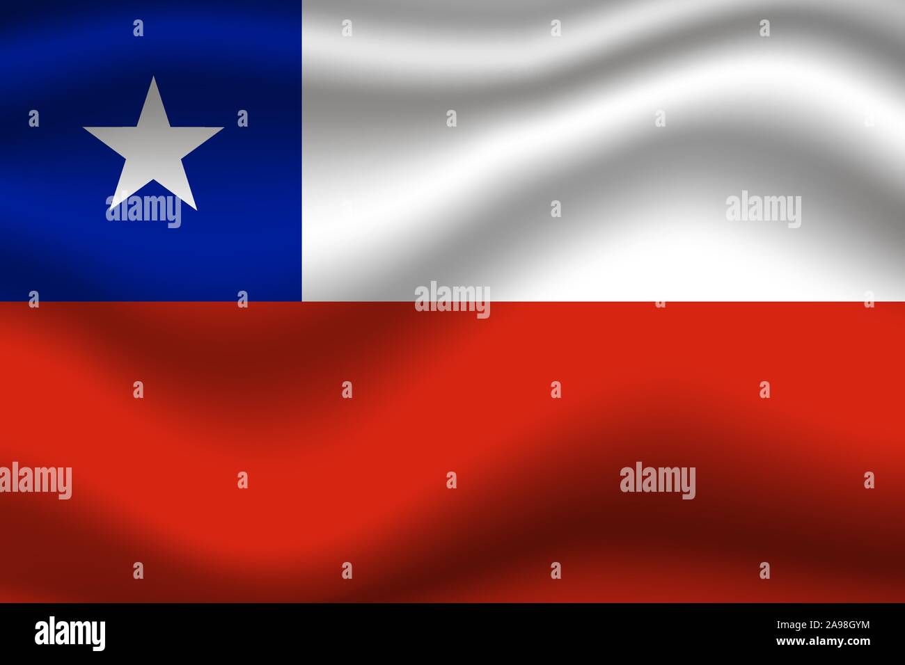 National flag of Republic of Chile. original colors and proportion ...