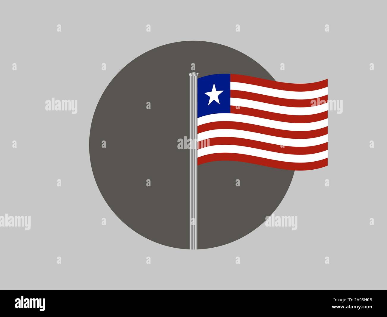National flag of Republic of Liberia. original colors and proportion ...