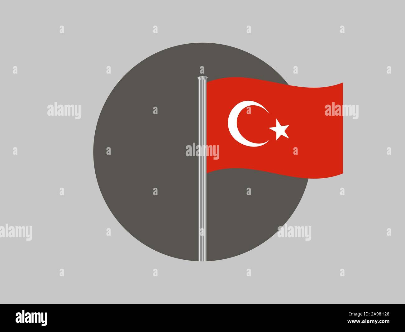 Beautiful national flag of Republic of Turkey, original colors and ...