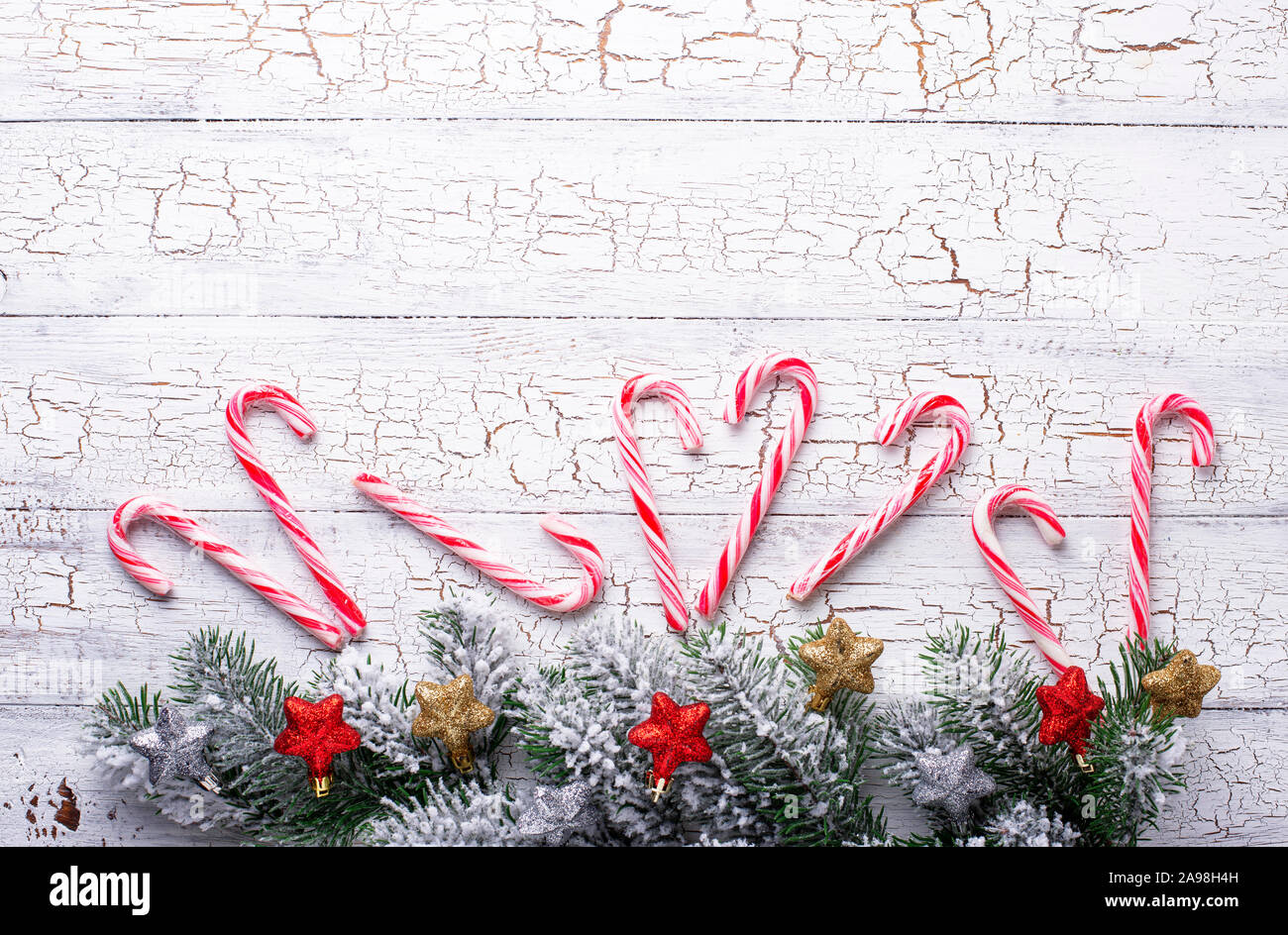 Christmas background with candy cane Stock Photo - Alamy