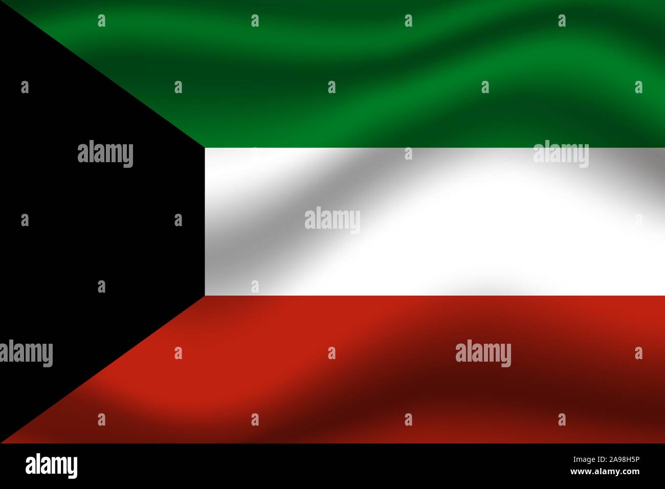 National flag of State of Kuwait . original colors and proportion ...