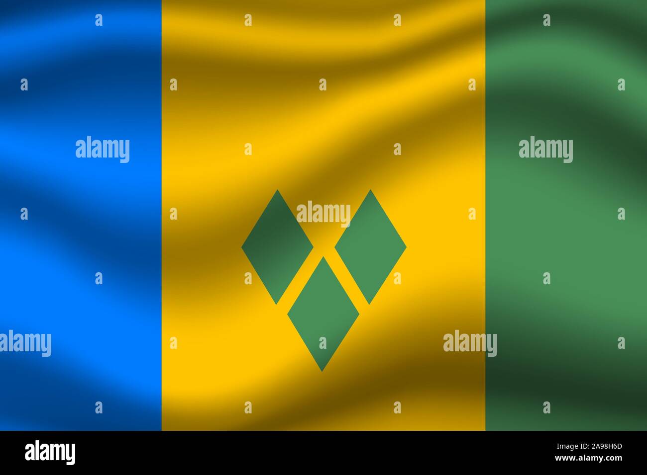 Beautiful national flag of Saint Vincent and Grenadines. original ...