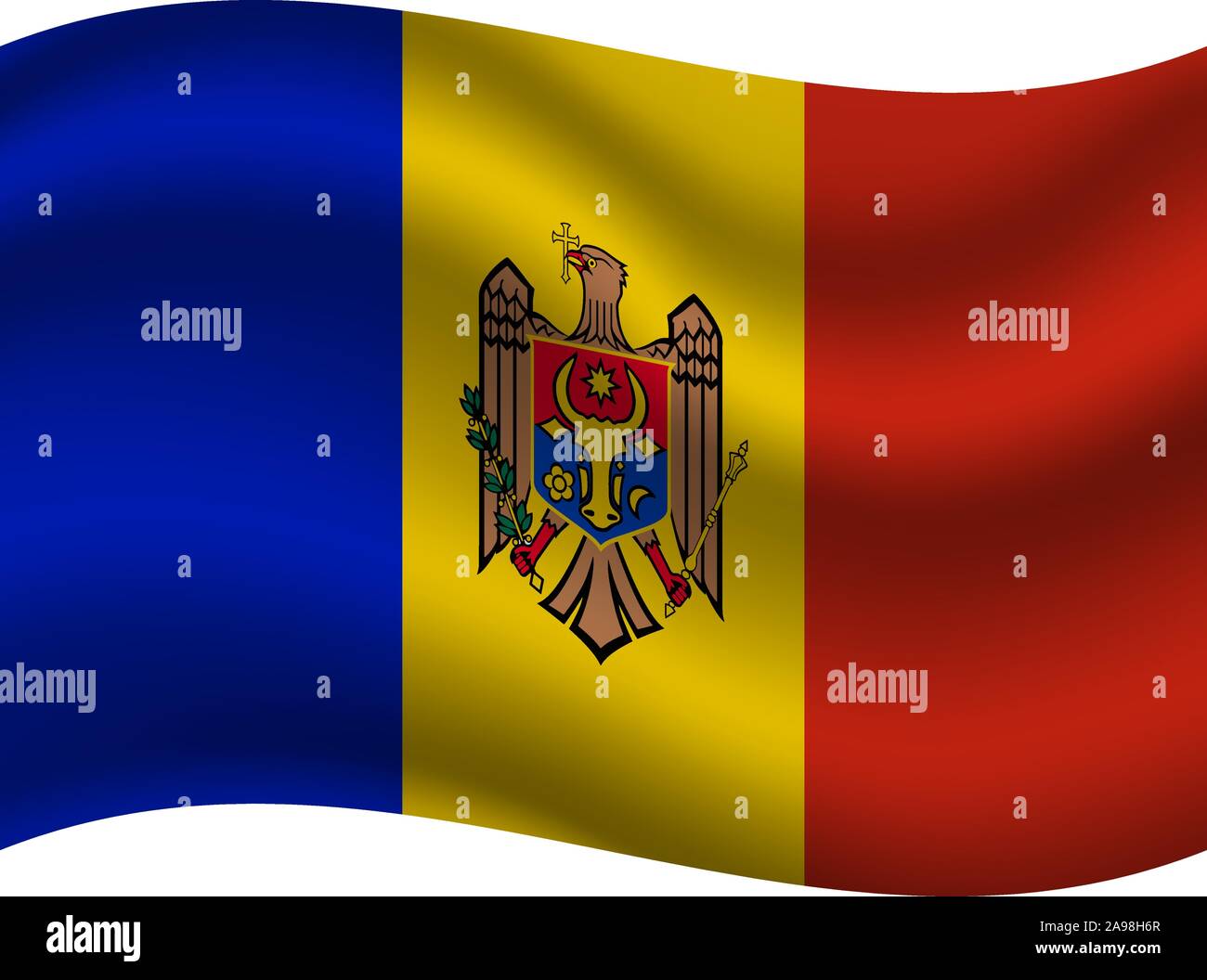 National flag of Republic of Moldova. original colors and proportion ...