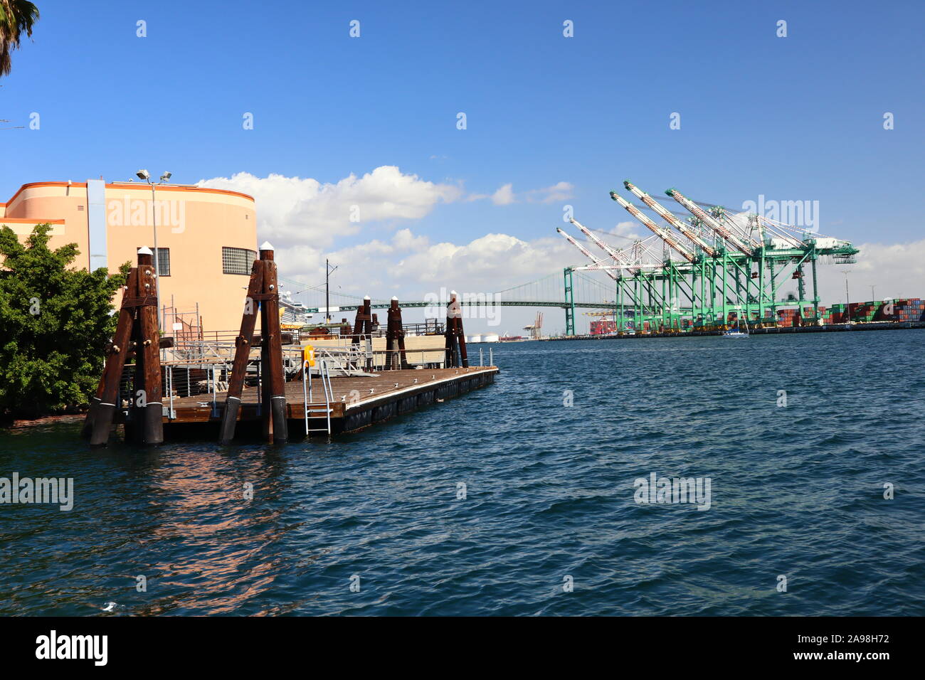 Los Angeles, California - view of San Pedro, The Port of Los Angeles ...