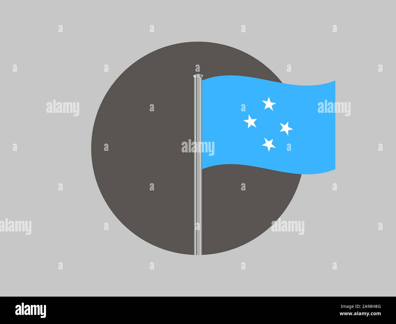 National flag of Federated States of Micronesia. original colors and ...