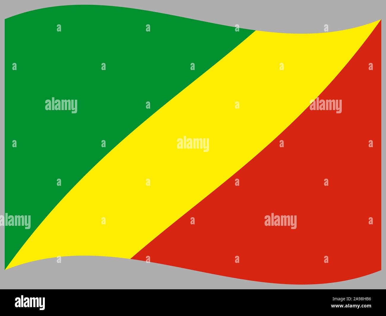Beautiful national flag of Republic of The Congo. original colors and ...