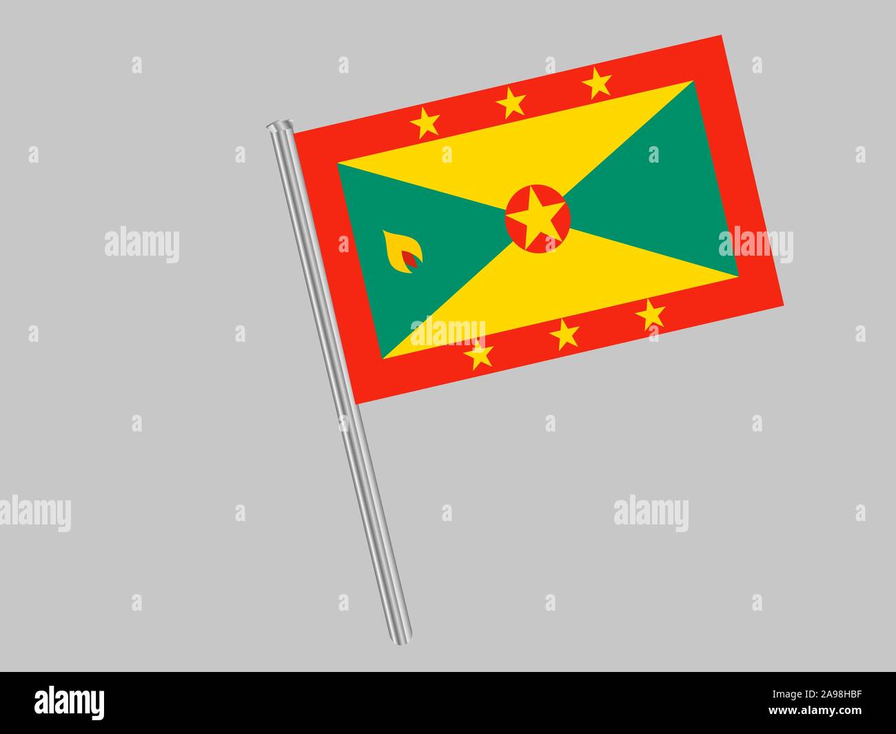 National flag of Grenada . original colors and proportion. Simply ...