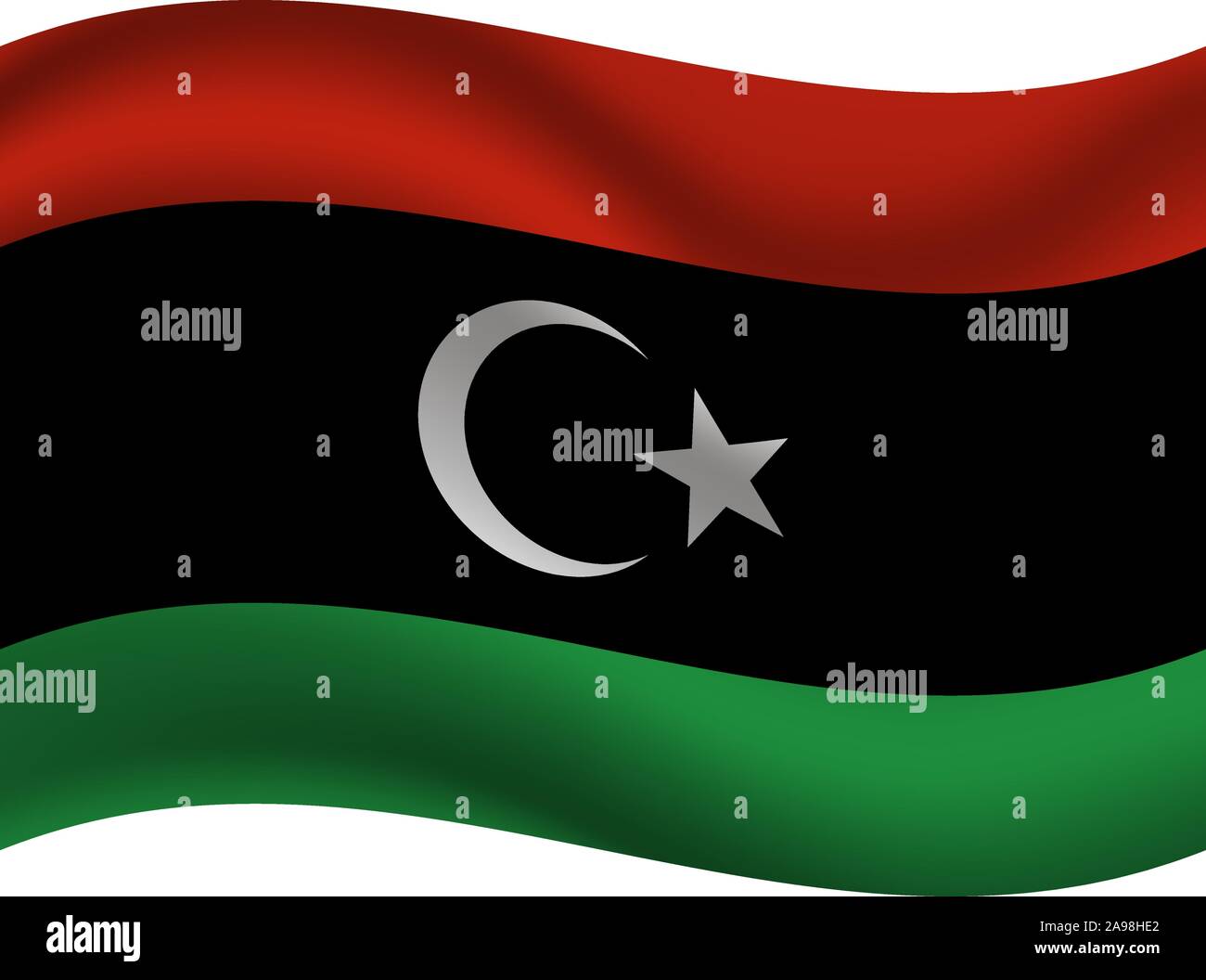 National flag of State of Libya. original colors and proportion. Simply ...
