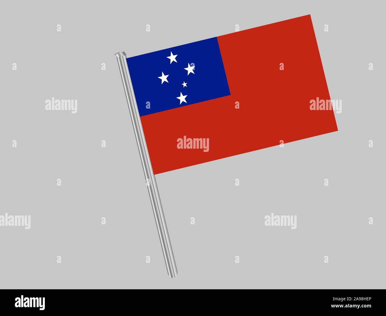 Beautiful national flag of Independent State of Samoa. original colors ...