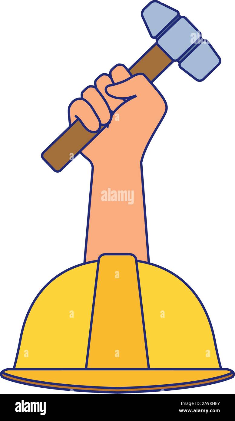 Working symbol hand hammer Cut Out Stock Images & Pictures - Alamy