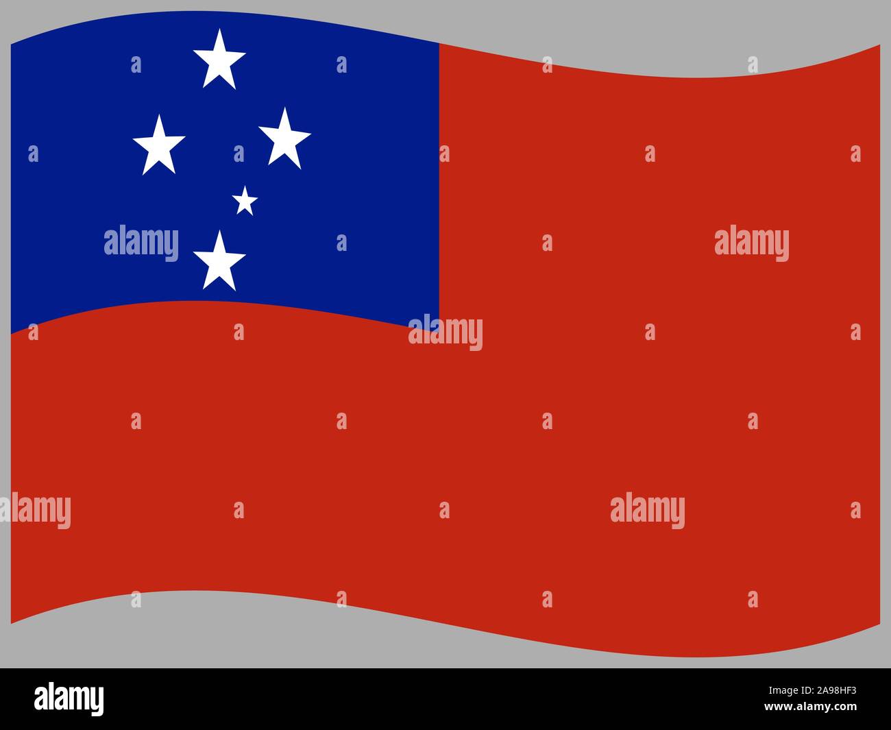 Beautiful national flag of Independent State of Samoa. original colors ...