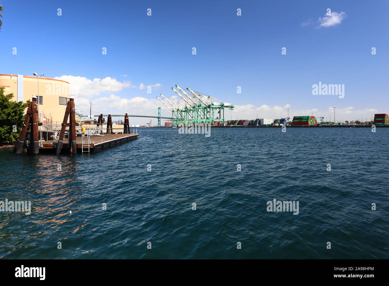 Los Angeles, California - view of San Pedro, The Port of Los Angeles ...