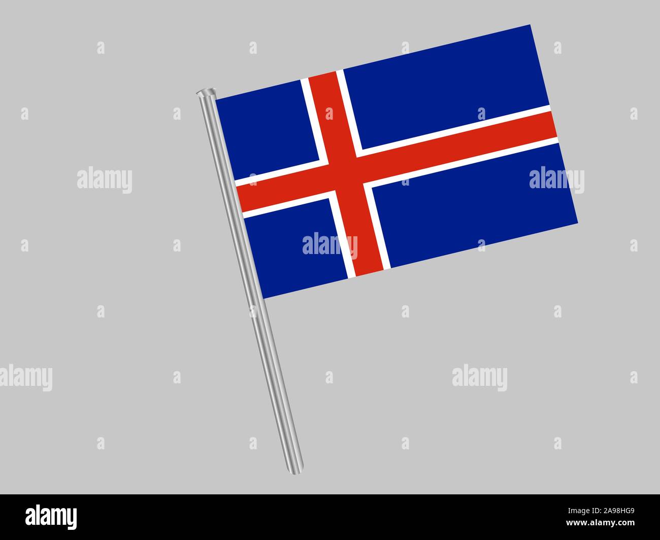 National flag of Iceland . original colors and proportion. Simply ...