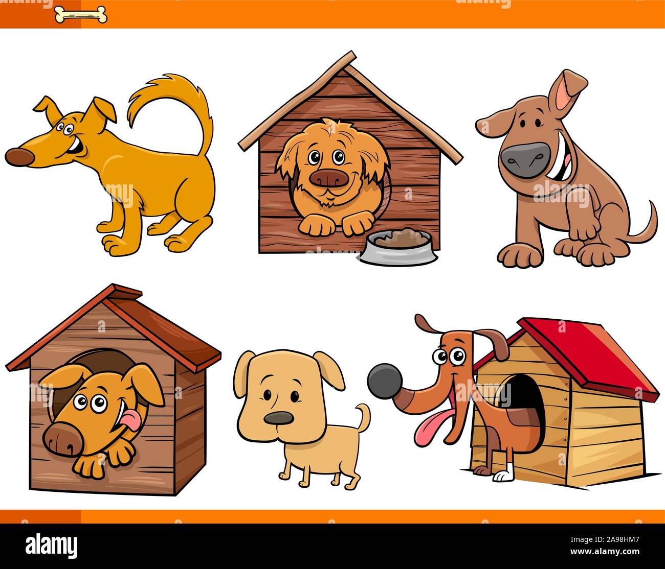 Cartoon Illustration of Comic Dogs and Puppies Pet Animal Characters ...