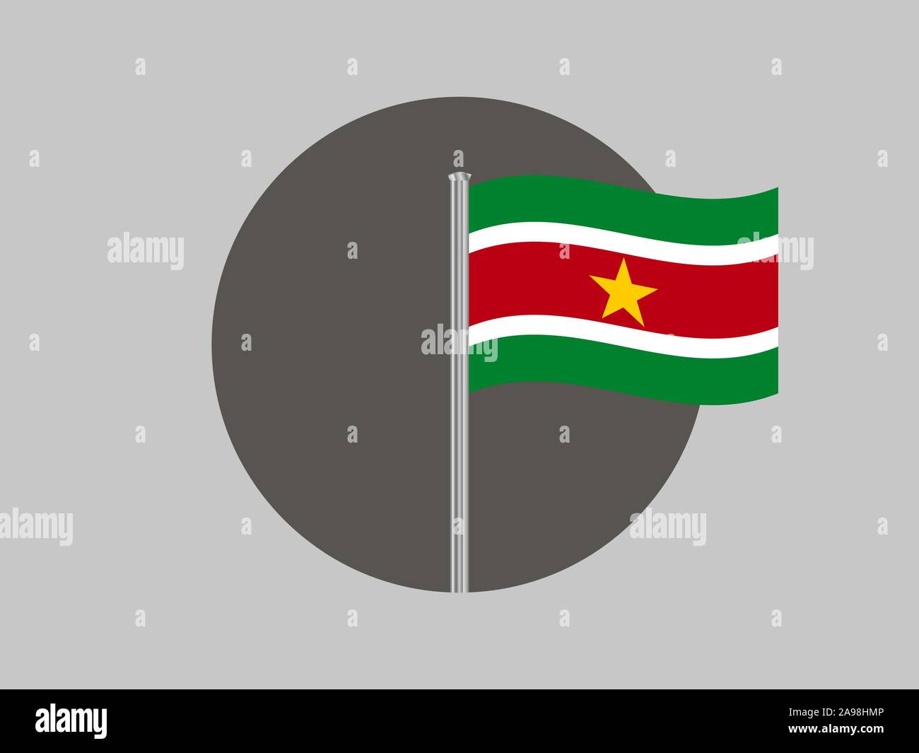 Beautiful national flag of Republic of Suriname. original colors and ...