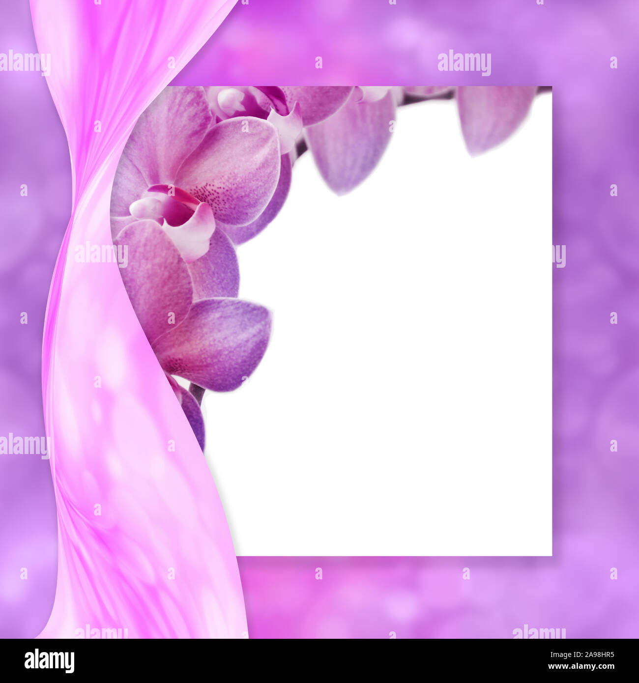 Pink wellness background and orchids Stock Photo - Alamy