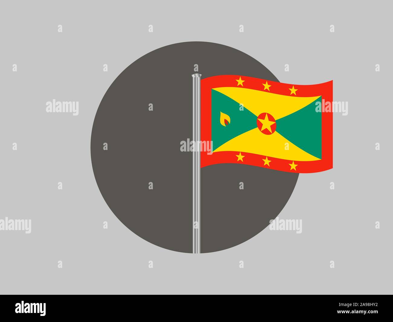 National Flag Of Grenada Original Colors And Proportion Simply