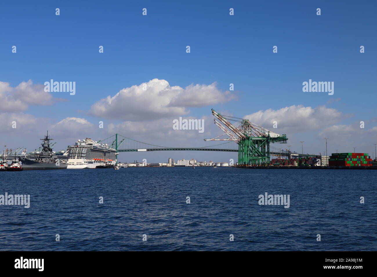 Los Angeles, California - view of San Pedro, The Port of Los Angeles ...